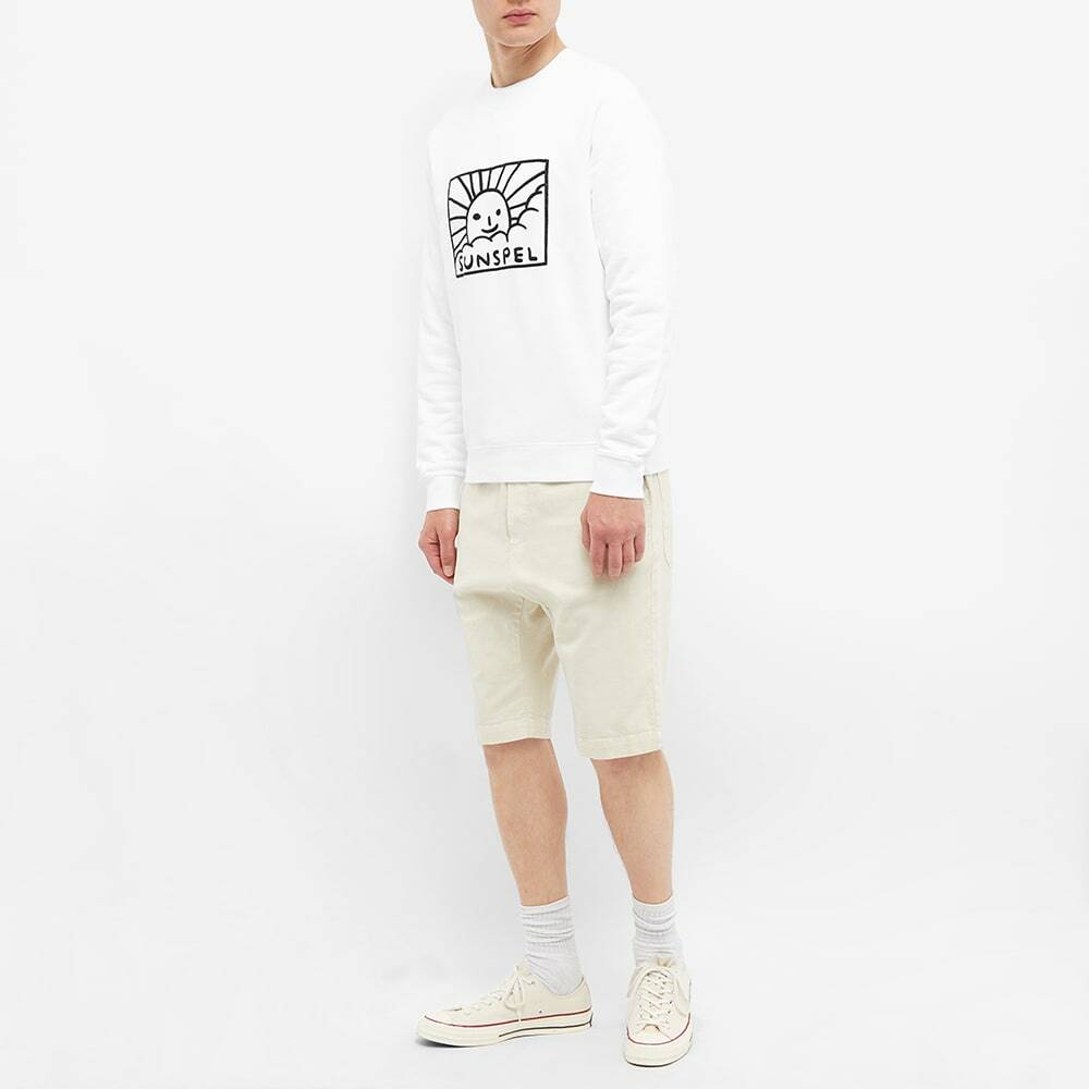 Sunspel x David Shrigley Logo Crew Sweat in White Sunspel