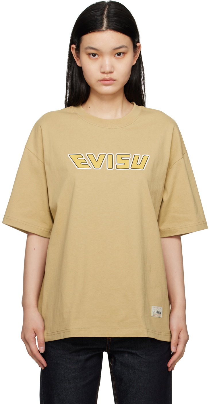 Evisu Beige Bonded T-Shirt Evisu