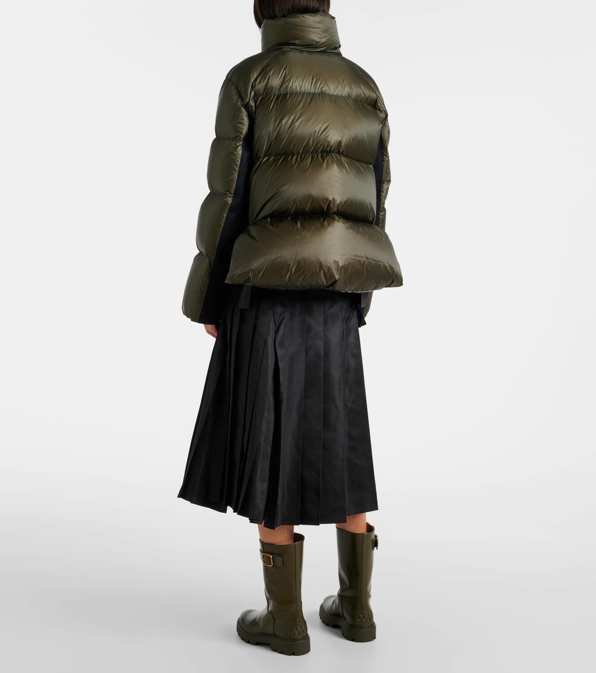 Sacai Wool-trimmed puffer jacket Sacai