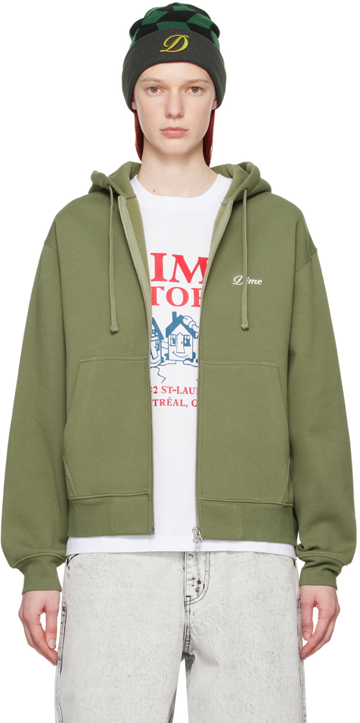 Dime Khaki Cursive Hoodie Dime