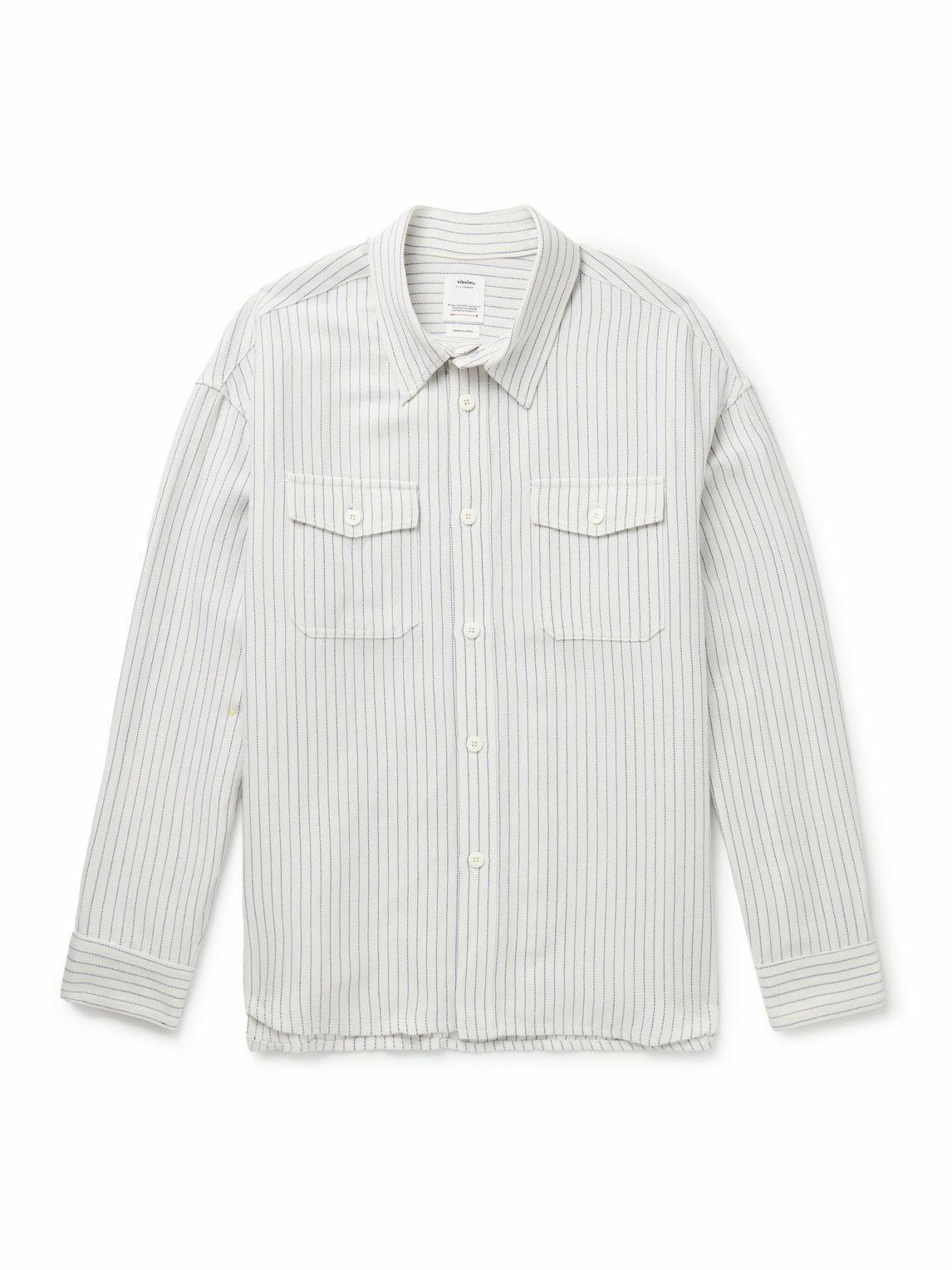 Visvim - Lumber Striped Wool and Linen-Blend Twill Shirt - White Visvim