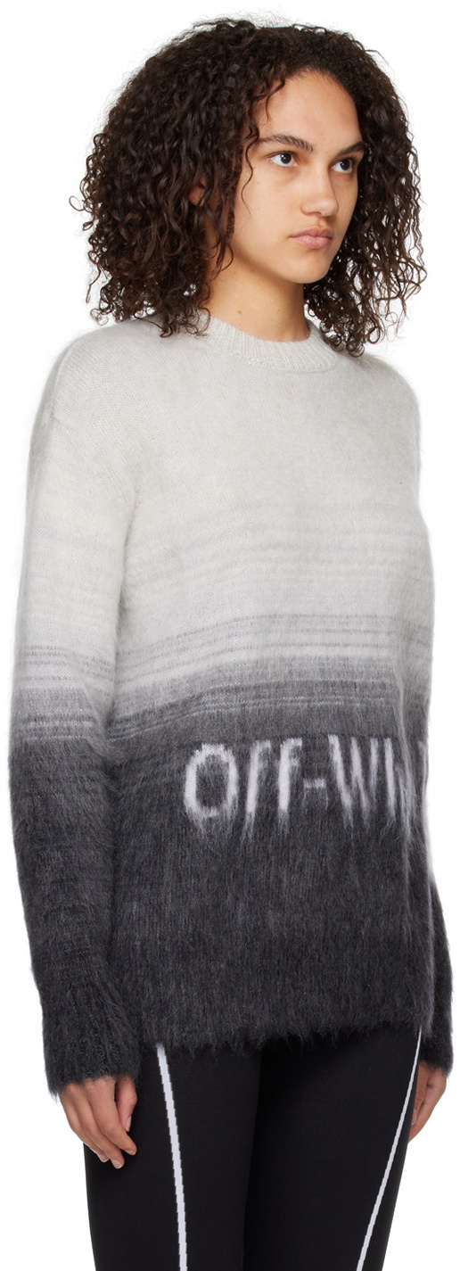 Off-White White & Black Gradient Sweater Off-White