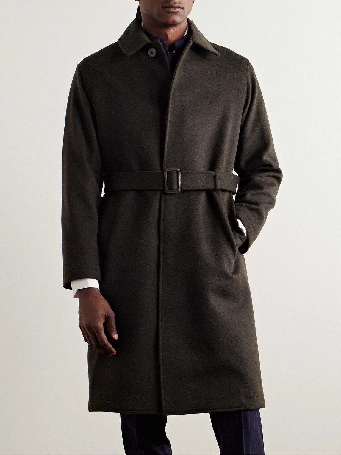 Kingsman - Belted Wool and Cashmere-Blend Felt Coat - Brown Kingsman