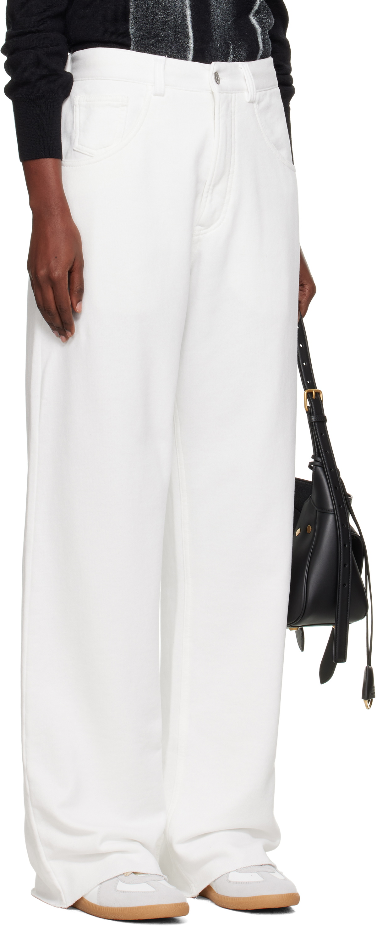 MM6 Maison Margiela Off-White Brushed Sweat Jersey Trousers MM6 Maison ...