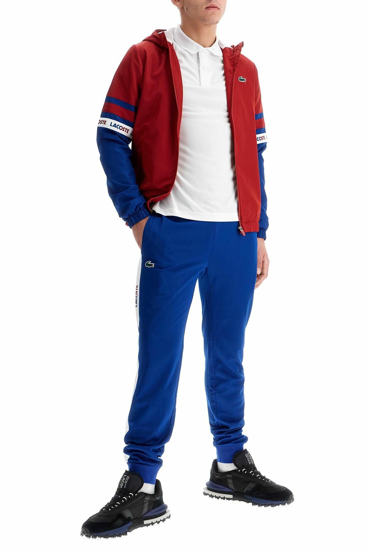 LACOSTE sporty jacket with contrasting sleeves Red Lacoste
