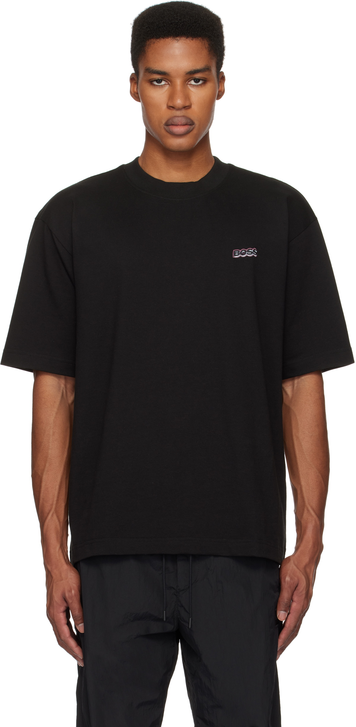 BOSS Black Embroidered Logo T-shirt BOSS