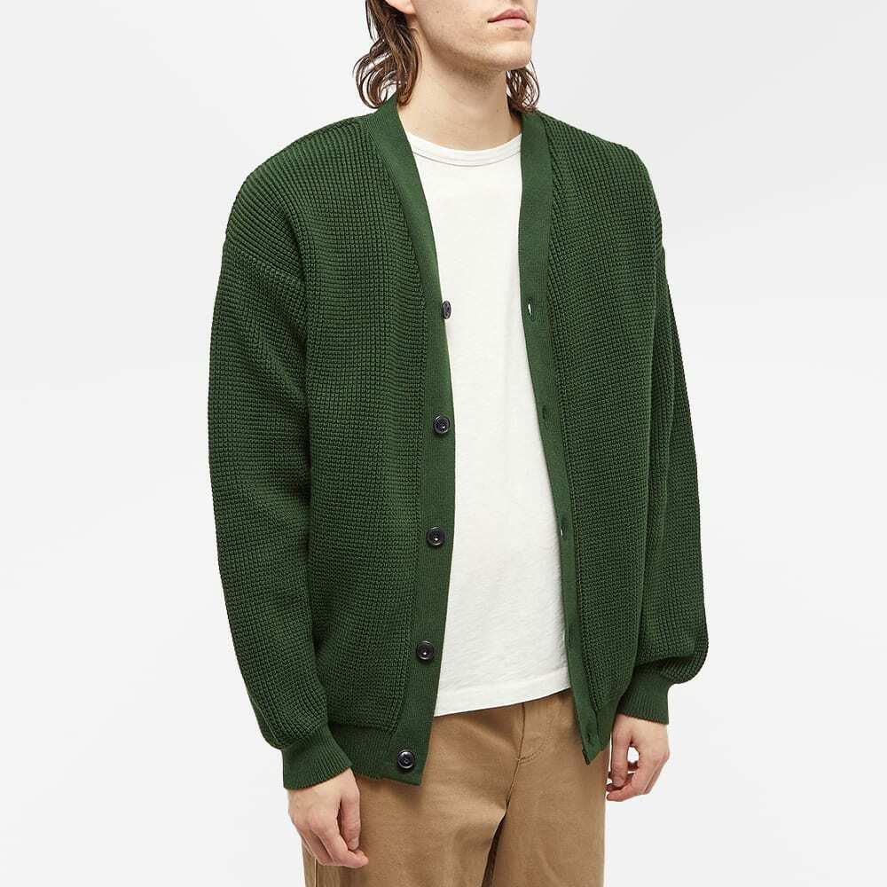 Albam Men's Waffle Stitch Cardigan in Green Albam