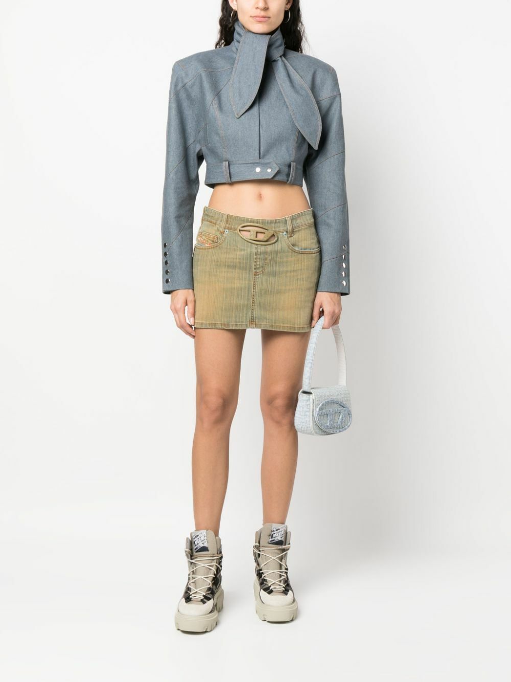 DIESEL - Logo Denim Mini Skirt Diesel