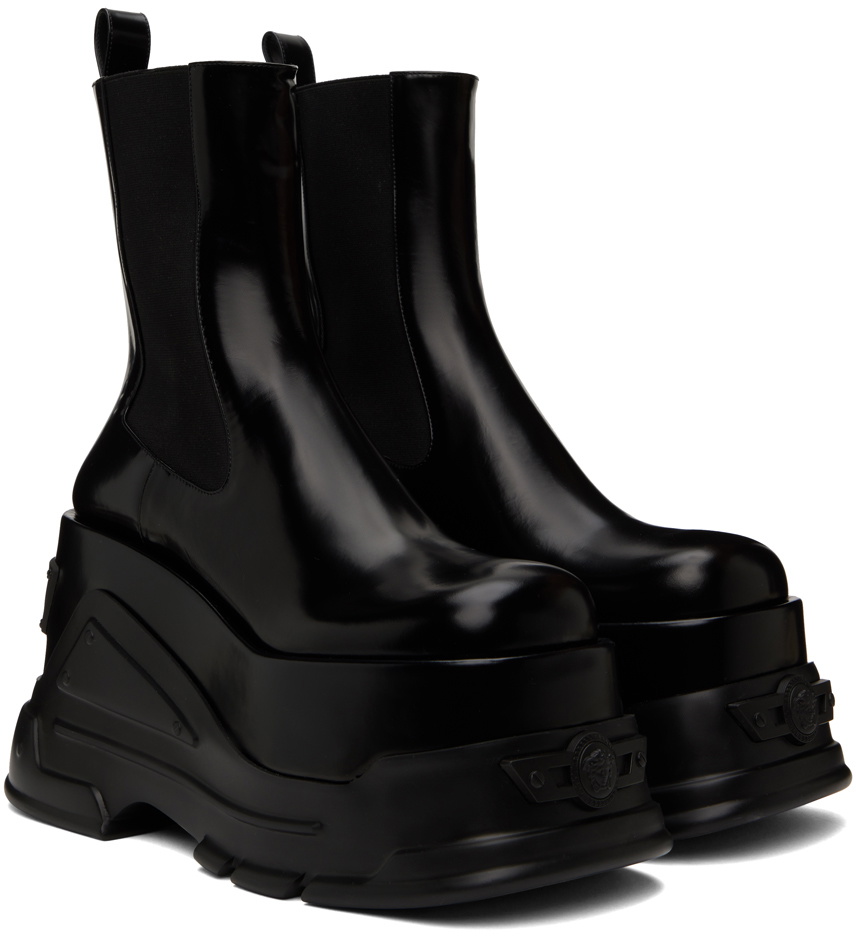 Versace Black Medusa Anthem Platform Boots Versace