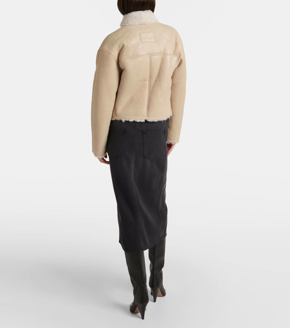 Isabel Marant Eriana shearling-trimmed leather jacket Isabel Marant