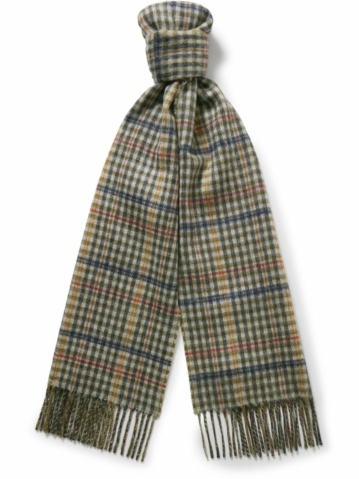 Johnstons of Elgin - Reversible Fringed Checked Cashmere Scarf ...