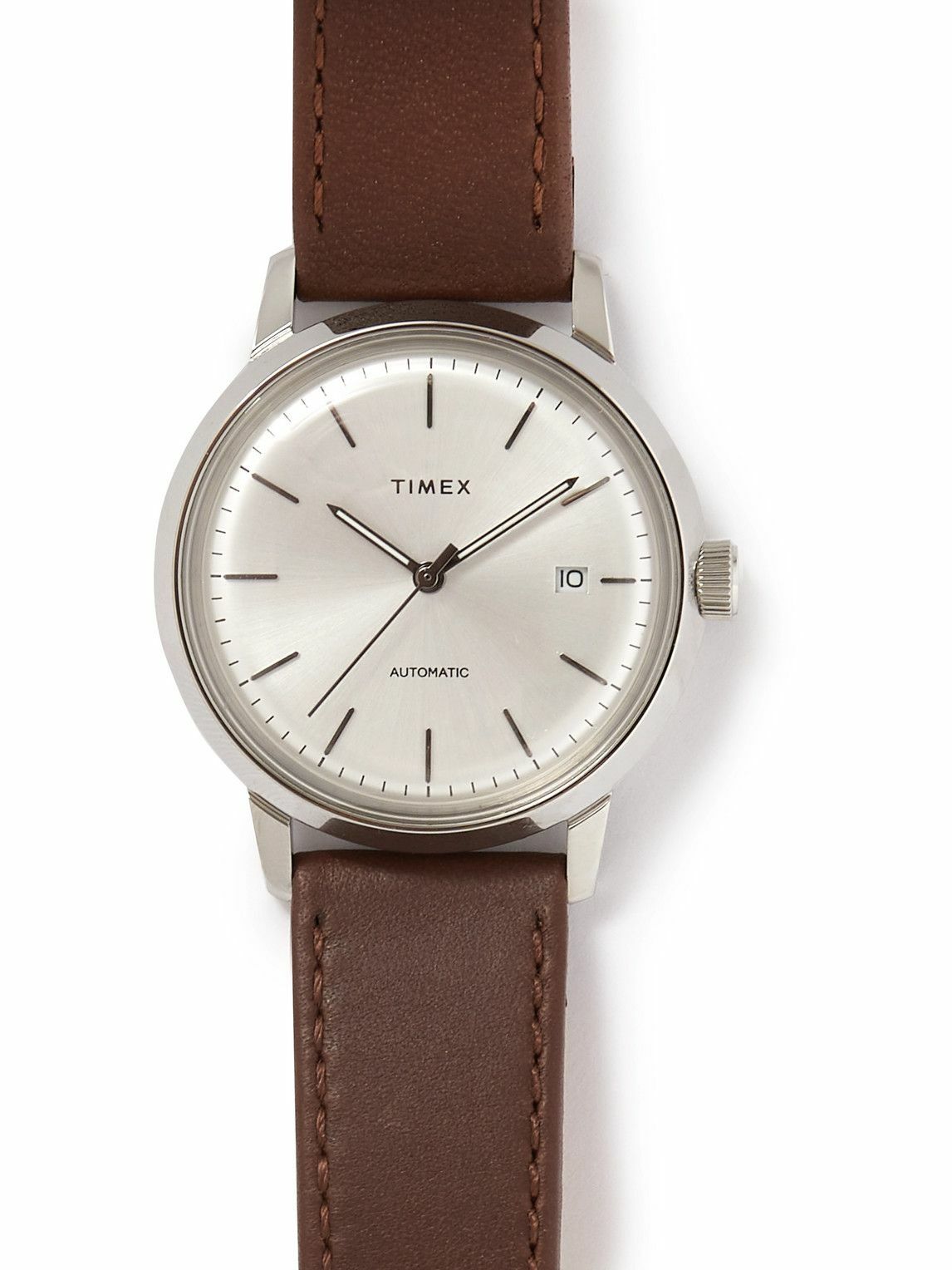 Timex - Marlin Automatic 40mm Stainless Steel and Leather Watch Timex