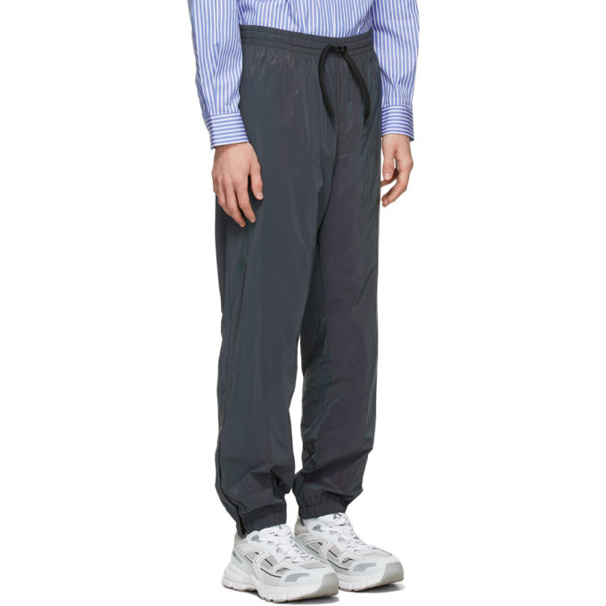 MSGM Grey Iridescent Jogger Track Pants MSGM
