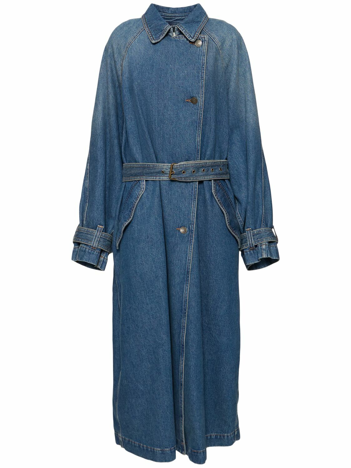 ISABEL MARANT Brekka Cotton Denim Trench Coat Isabel Marant