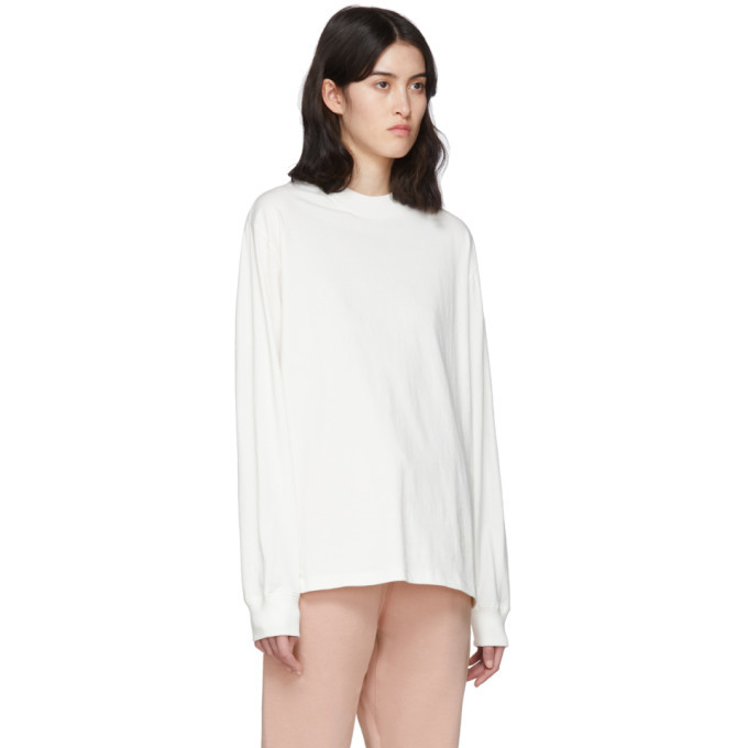 Essentials Off-White Reflective Long Logo Sleeve T-Shirt Essentials
