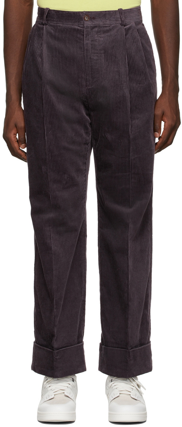 Acne Studios Purple Corduroy Trousers Acne Studios