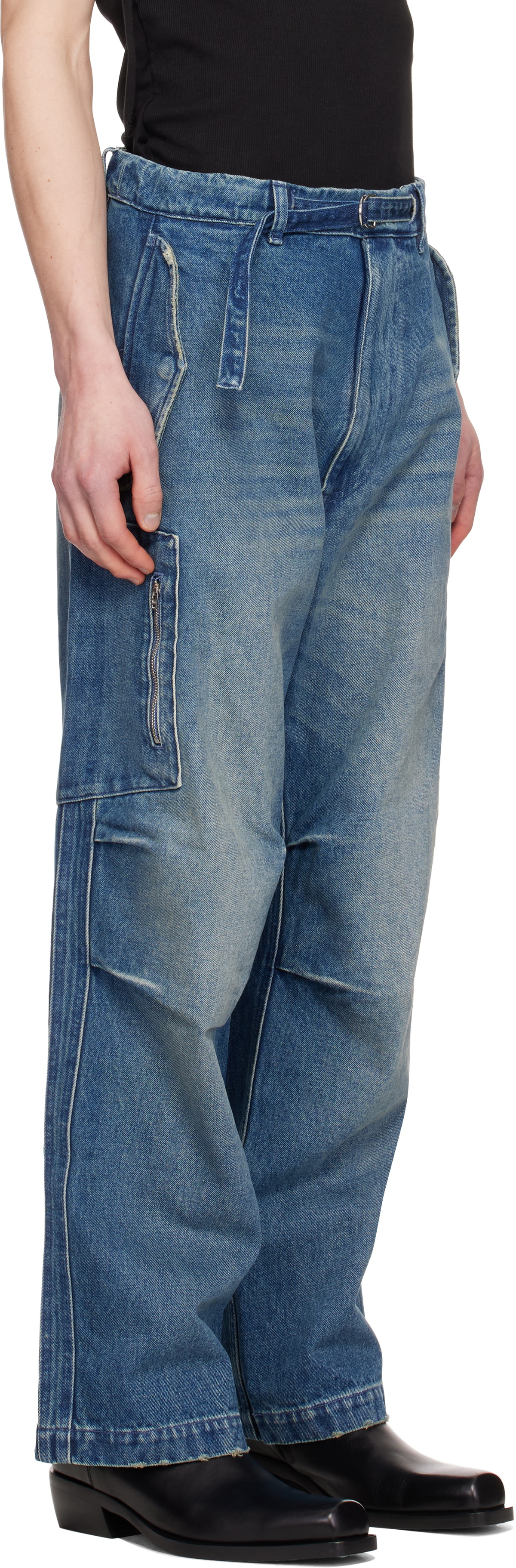 Random Identities Blue Washed Denim Berlin Baggy Jeans Random Identities