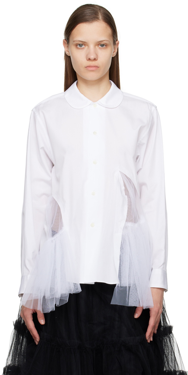 Comme des Garçons Comme des Garçons White Tulle Shirt Comme des Garcons ...