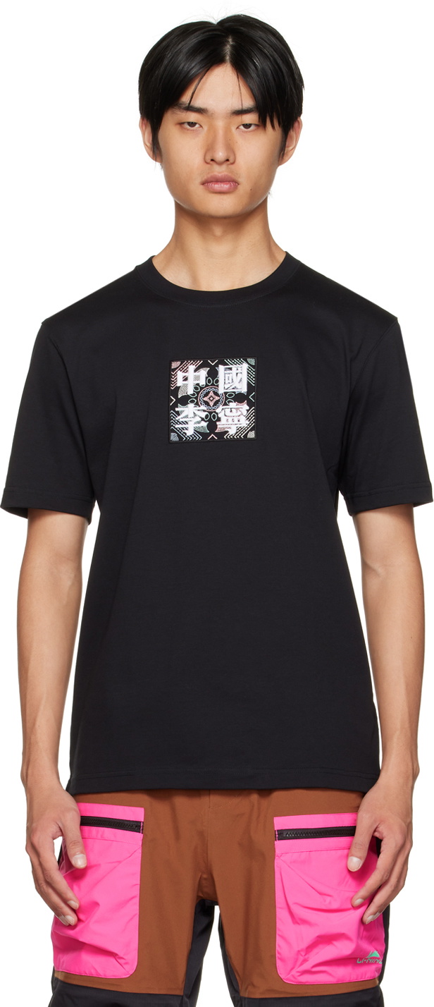 Li-Ning Black Embroidered T-Shirt Li-Ning