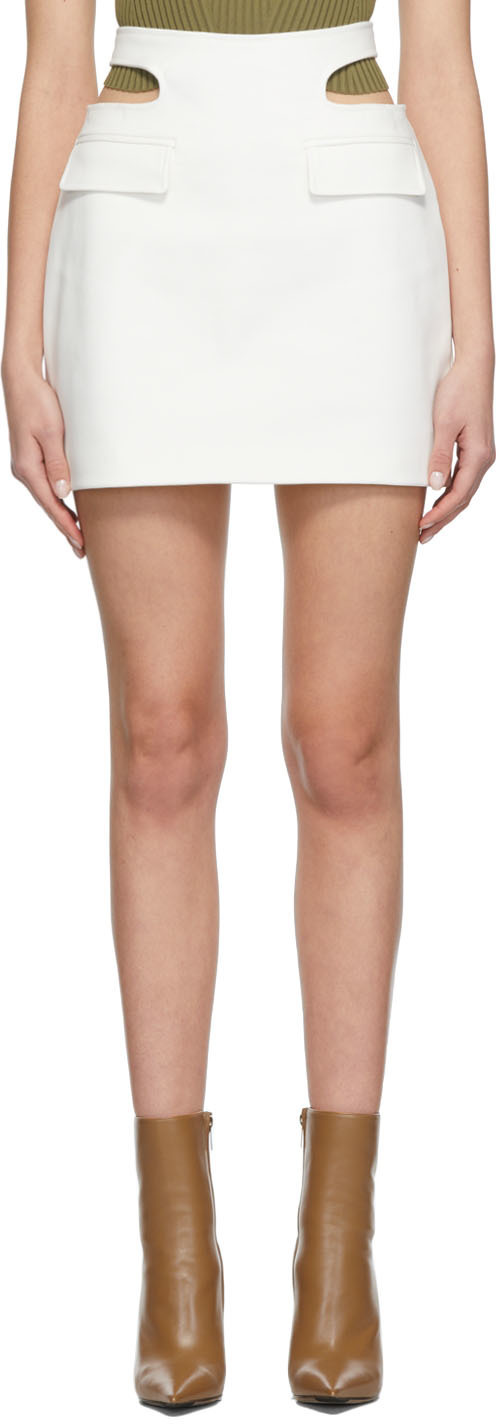 Dion Lee White Y Front Mini Skirt Dion Lee