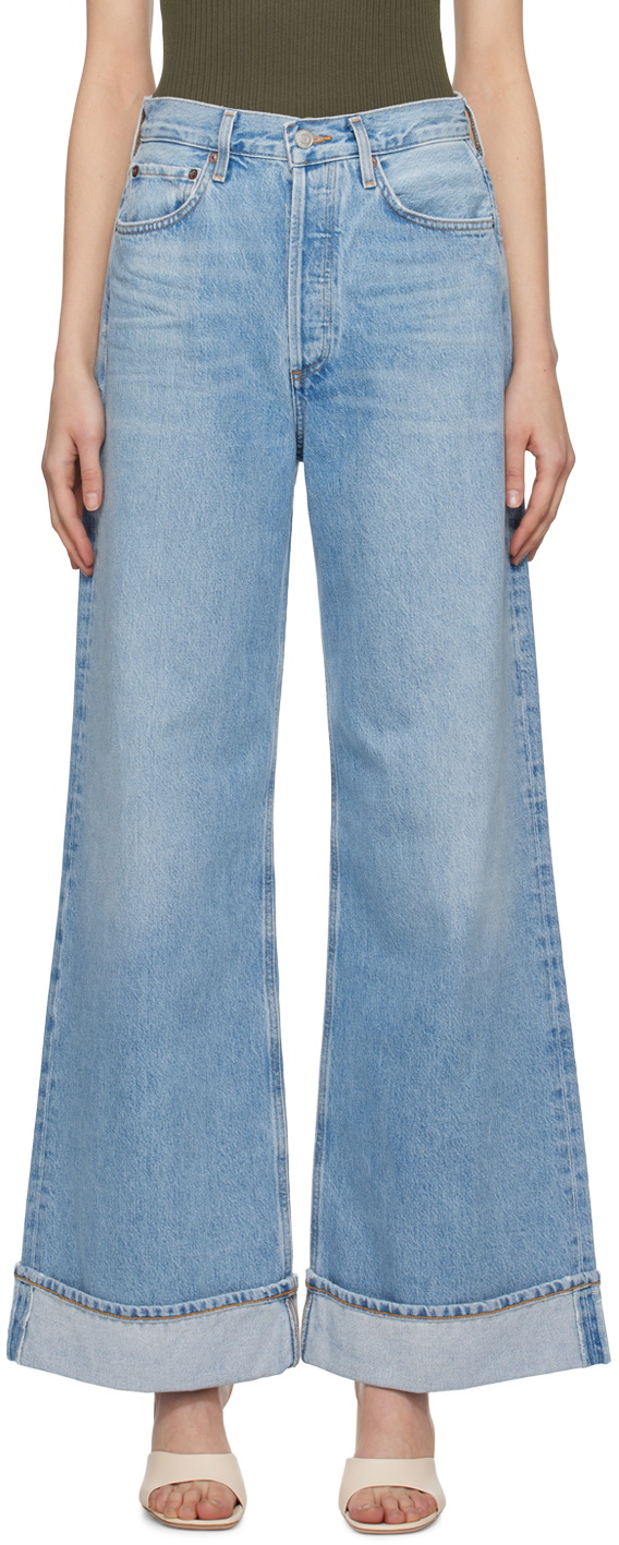 AGOLDE Blue Dame High Rise Wide Leg Jeans AGOLDE