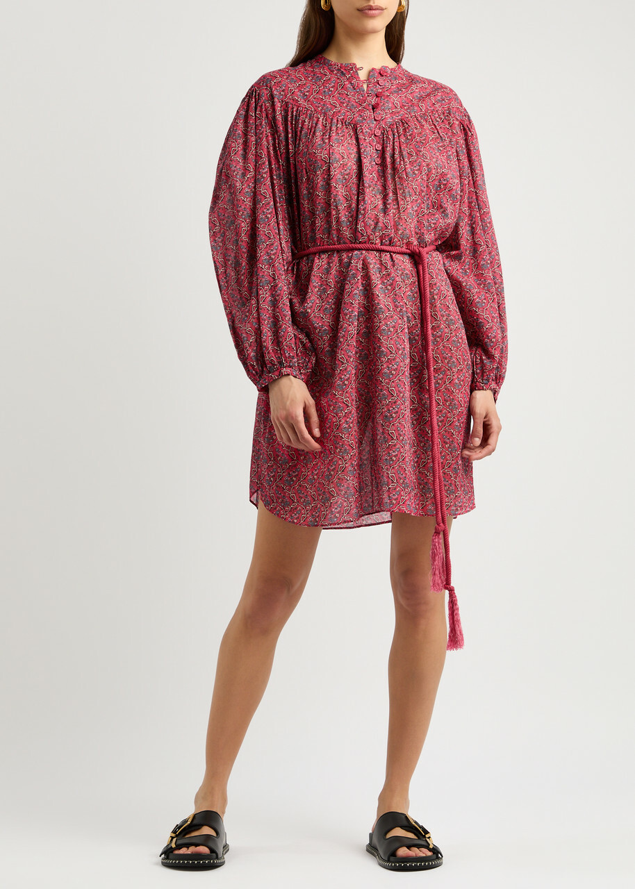 Isabel Marant étoile Kildi Floral-print Cotton Mini Dress Red Isabel ...