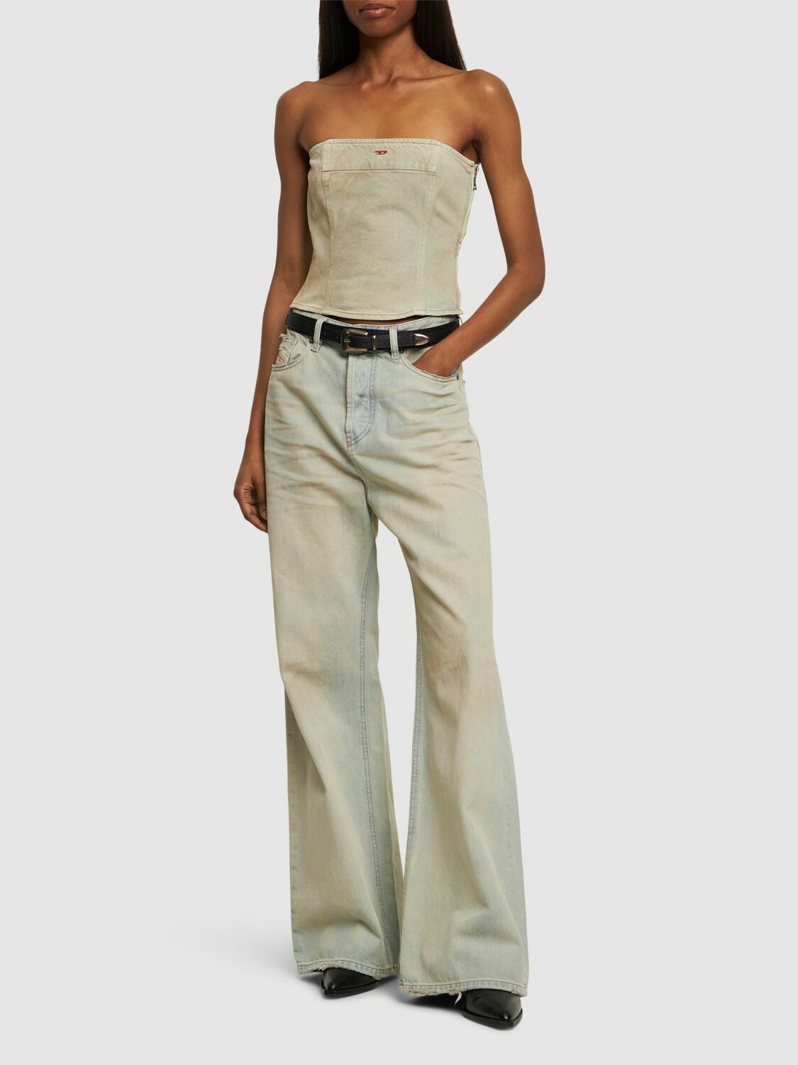 DIESEL - De Ville Strapless Cotton Denim Top Diesel