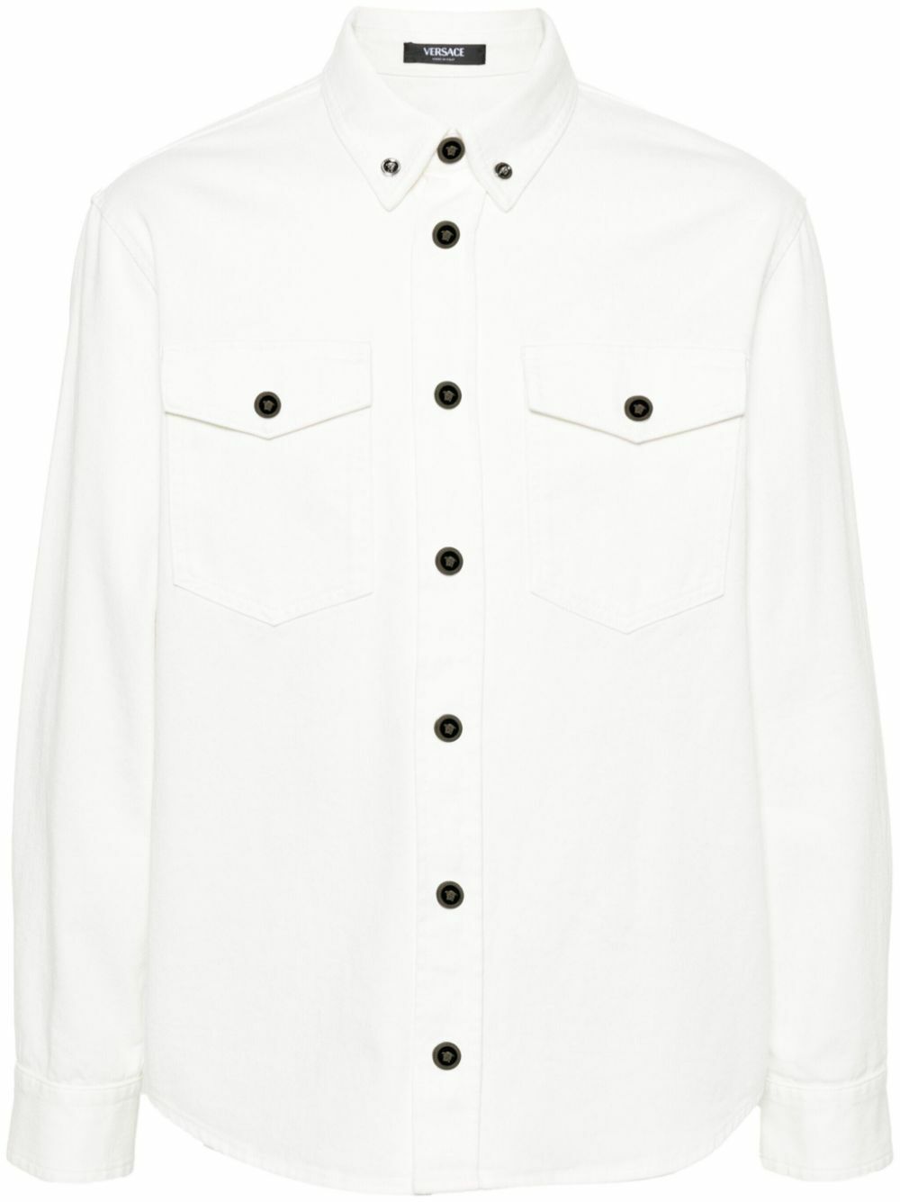 Versace White Medusa-Buttons Denim Shirt Versace