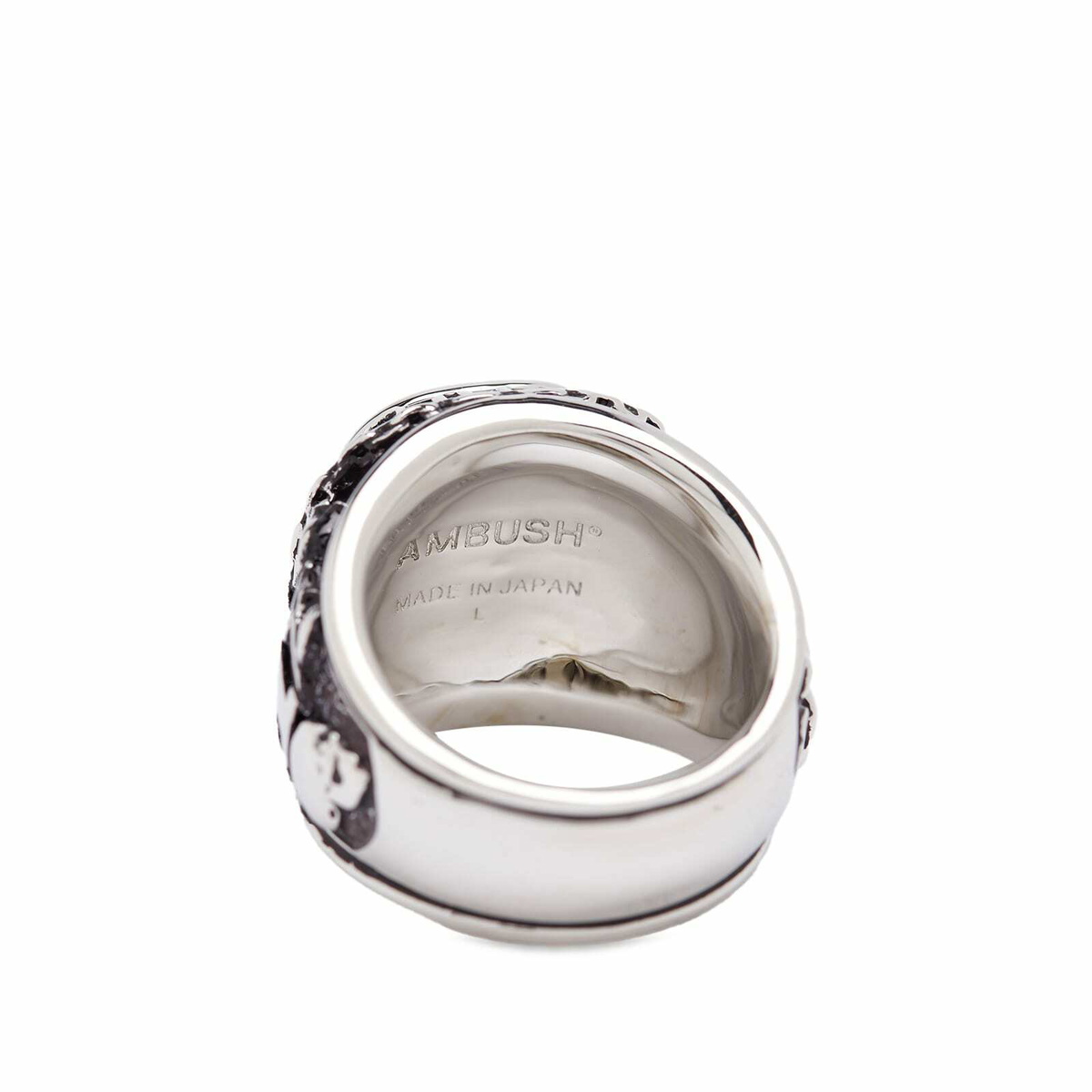 Ambush Men's Class Ring in Silver/Black Ambush