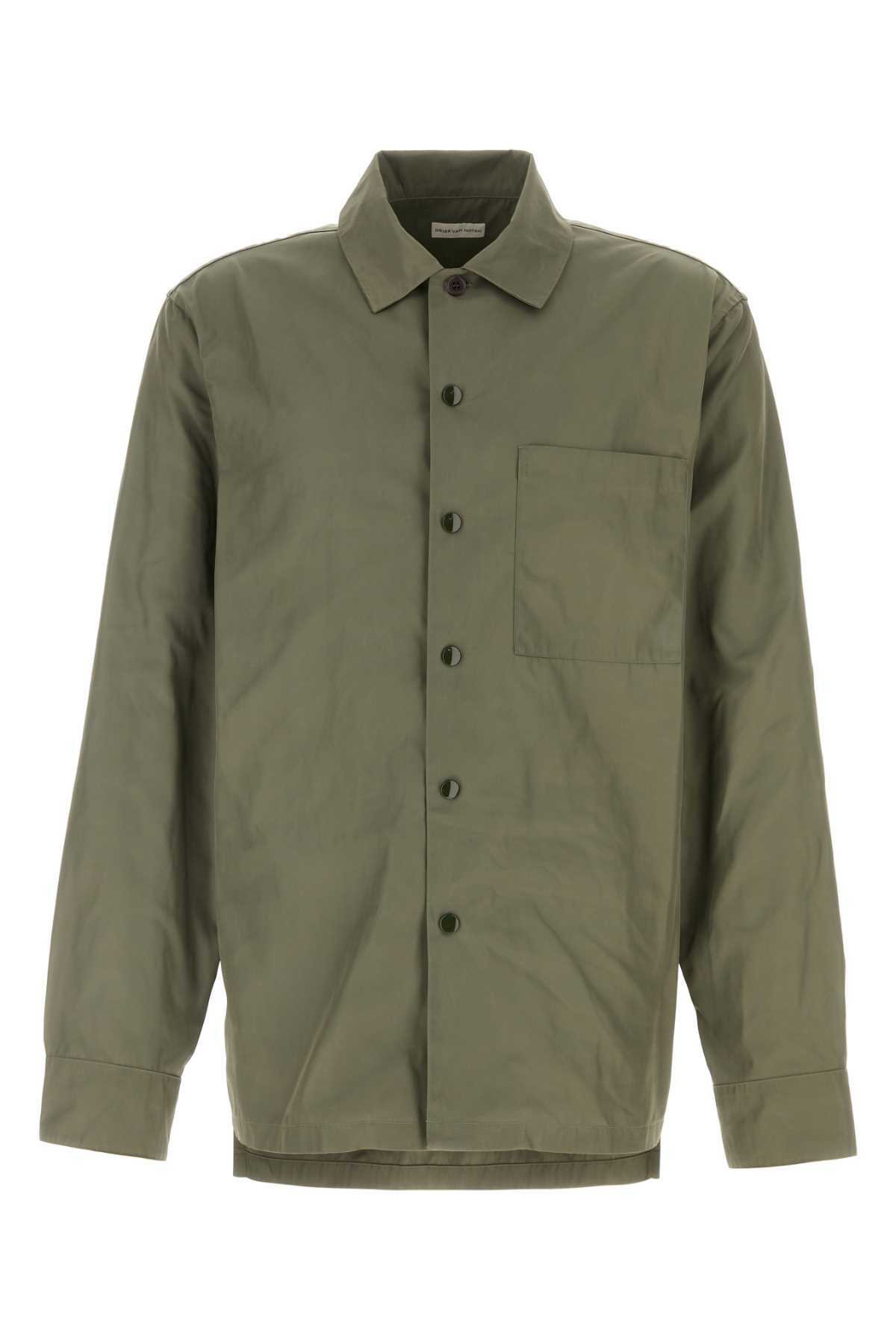 Dries Van Noten Army Green Polyester Cornish Shirt Dries Van Noten
