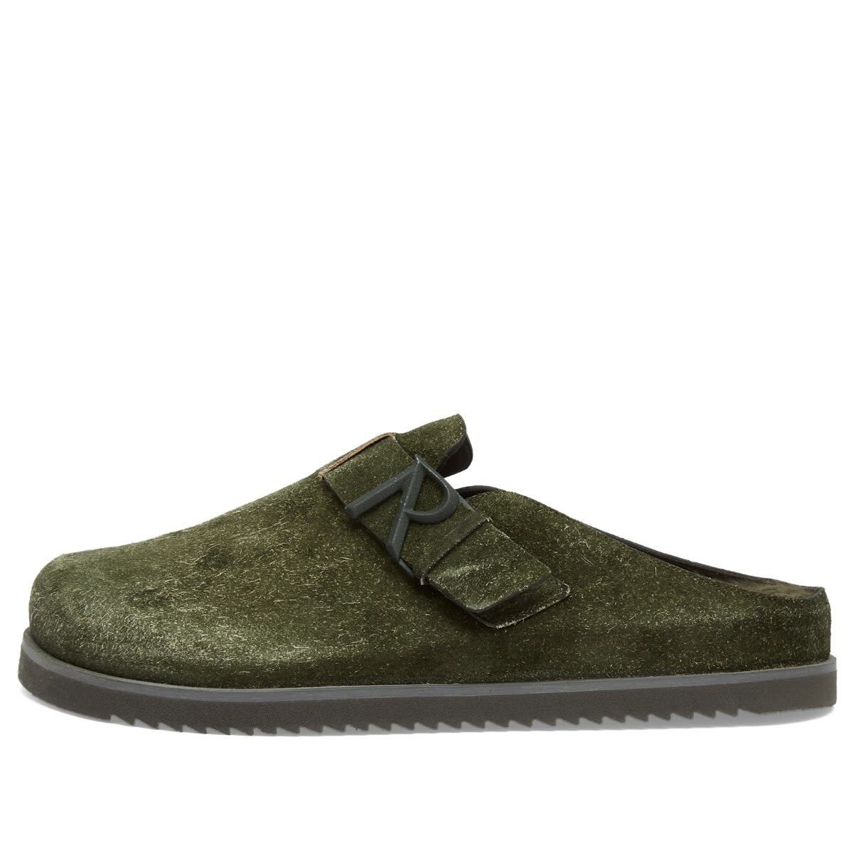 Represent Men's Initial Mule - Fleck Hairy Suede in Olive Represent