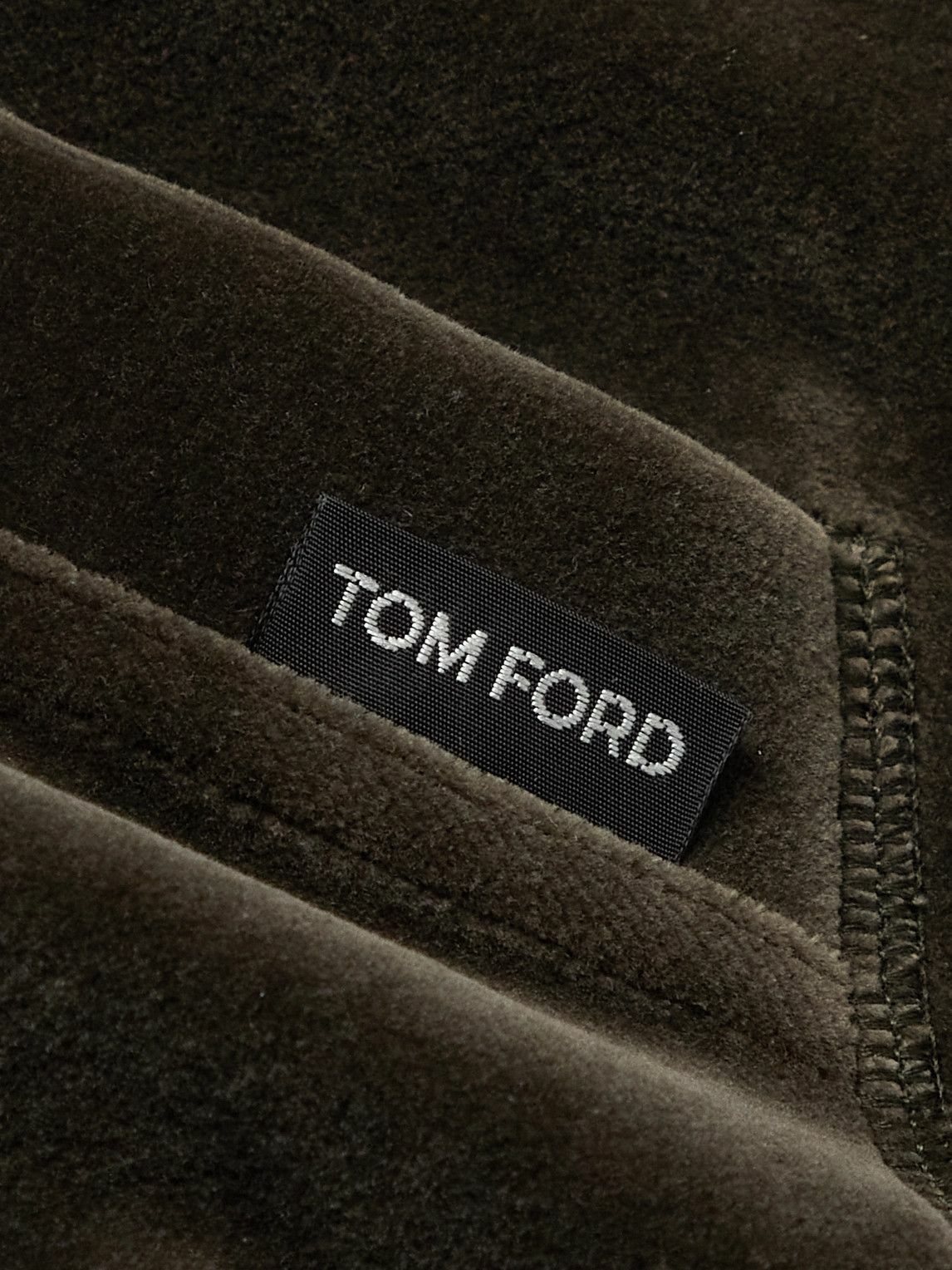 TOM FORD - Cotton-Blend Velour Track Jacket - Brown TOM FORD