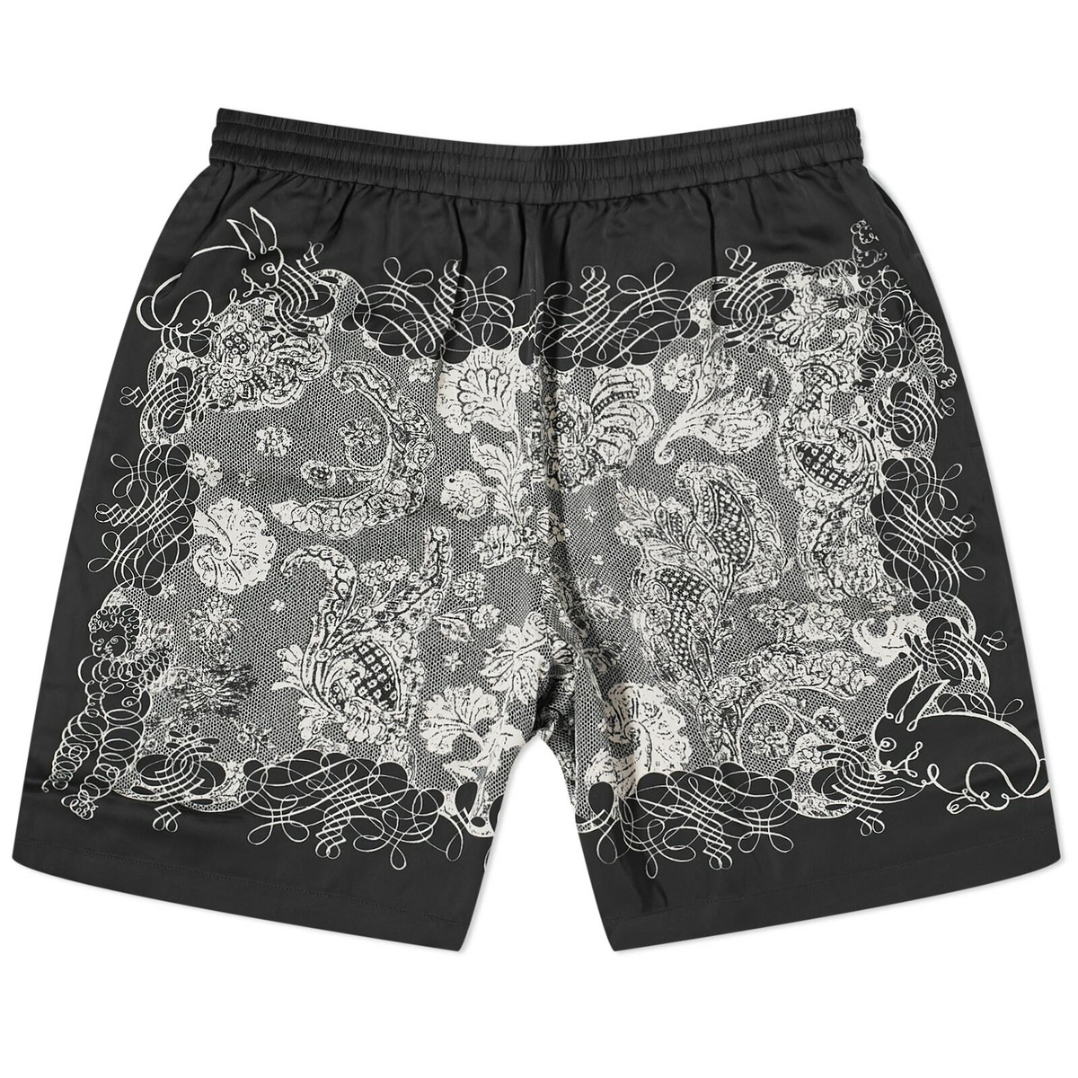 Acne Studios Men's Rudent Building Print Shorts in Black/Ecru Acne Studios