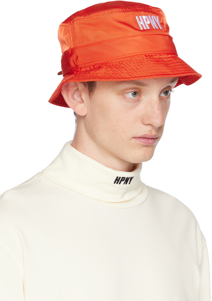 Heron Preston Orange 'HPNY' Bucket Hat Heron Preston