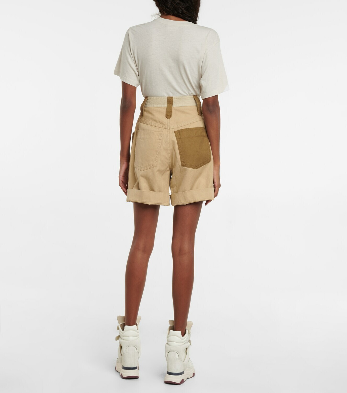 Marant Etoile Kalerna cotton and linen colorblocked shorts Isabel ...
