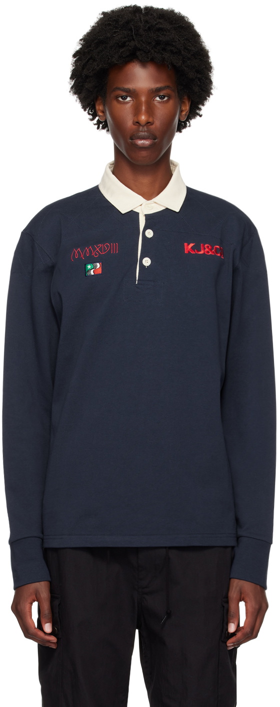 Kijun Navy Embroidered Rugby Polo Kijun