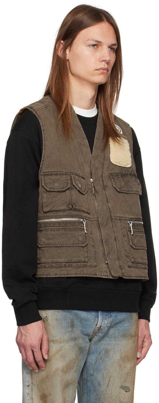Kenzo Khaki Mutlipocket Vest Kenzo