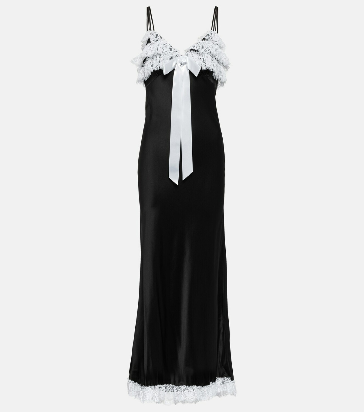 Rodarte Lace-trimmed silk maxi dress Rodarte