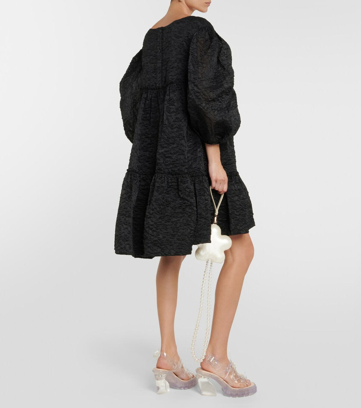 Simone Rocha Lace-trimmed tiered minidress Simone Rocha