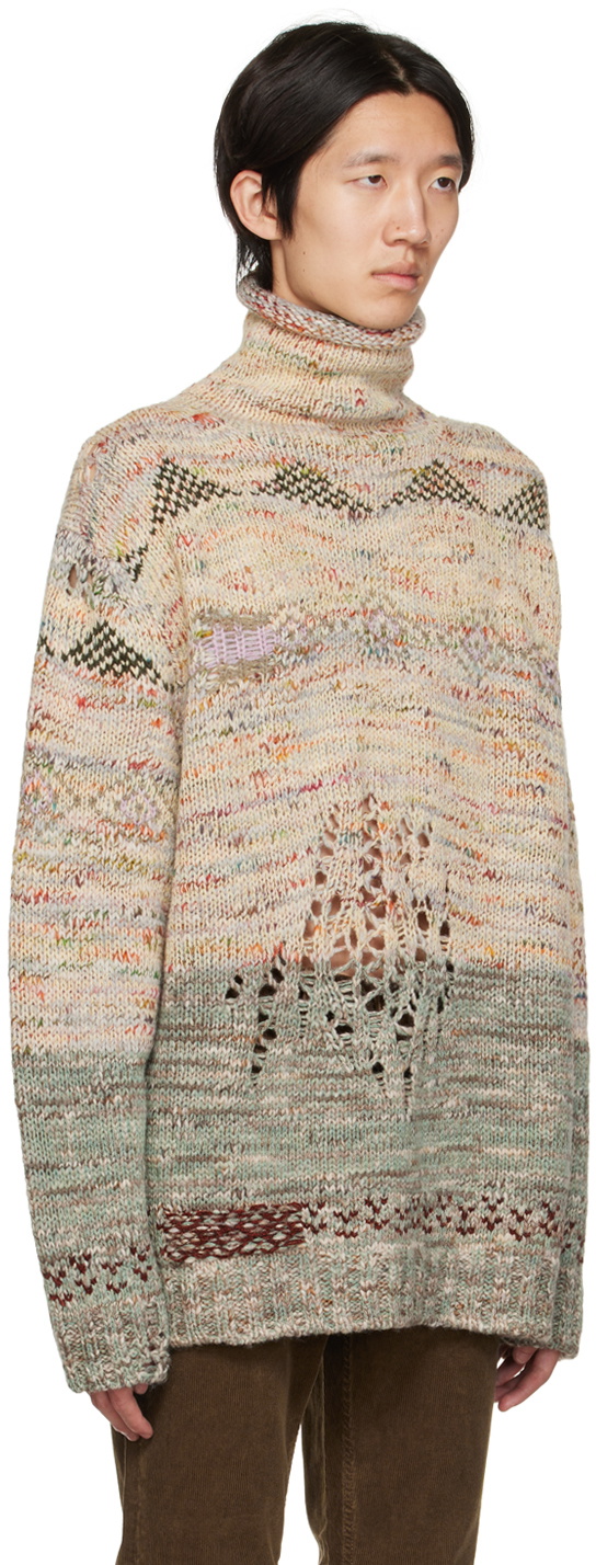 Acne Studios Beige Roll-Up Deconstructed Turtleneck Acne Studios