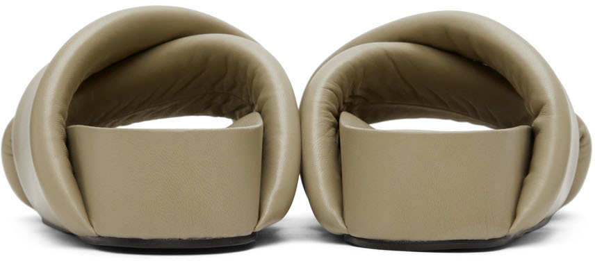 Jil Sander Taupe Oversize Wrapped Slides Jil Sander
