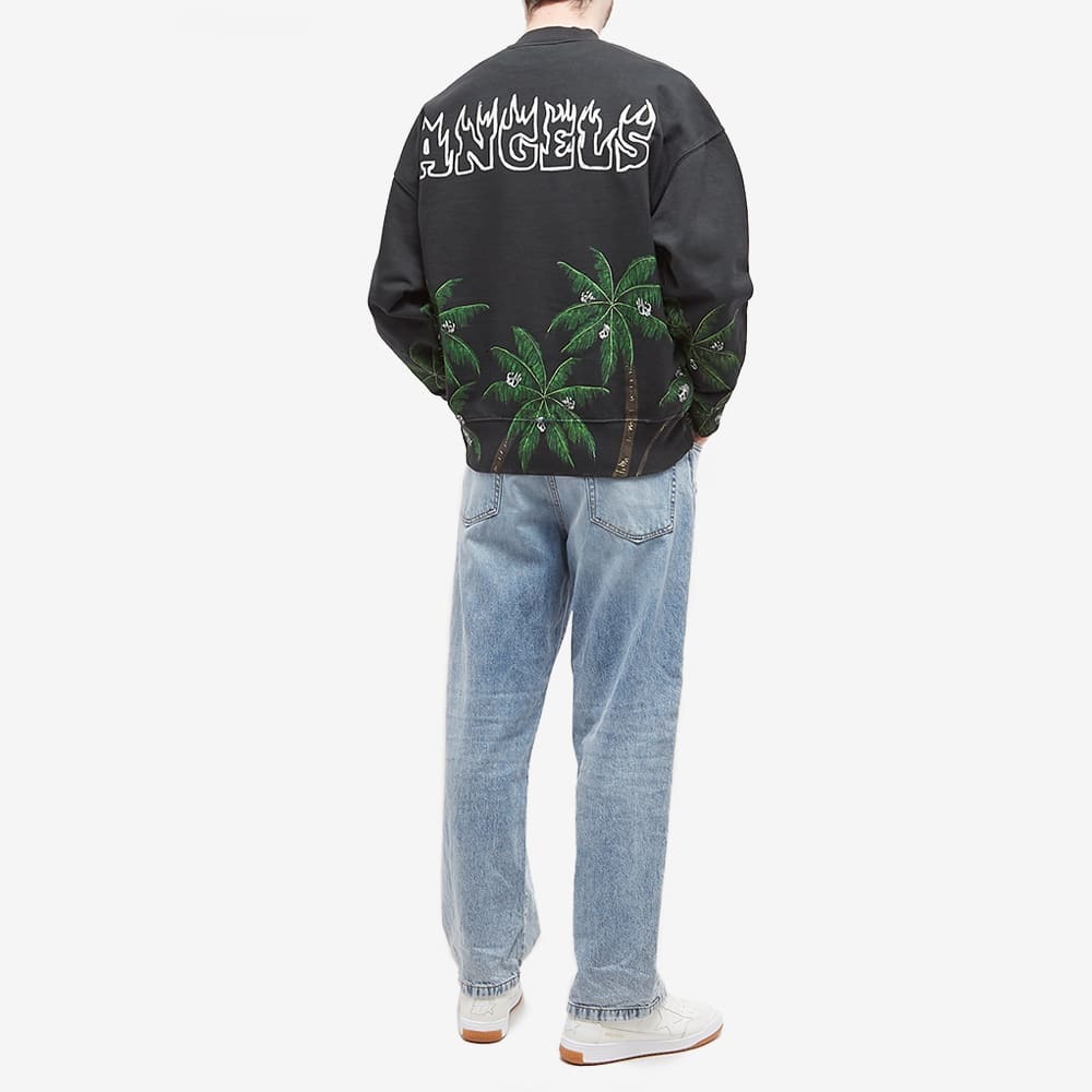 Palm Angels Men's Palms & Skulls Vintage Crew Sweat in Black/Green Palm ...