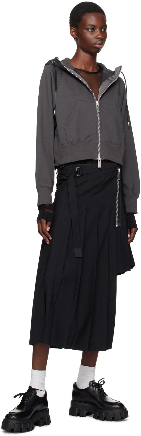 sacai Gray Zip Hoodie Sacai