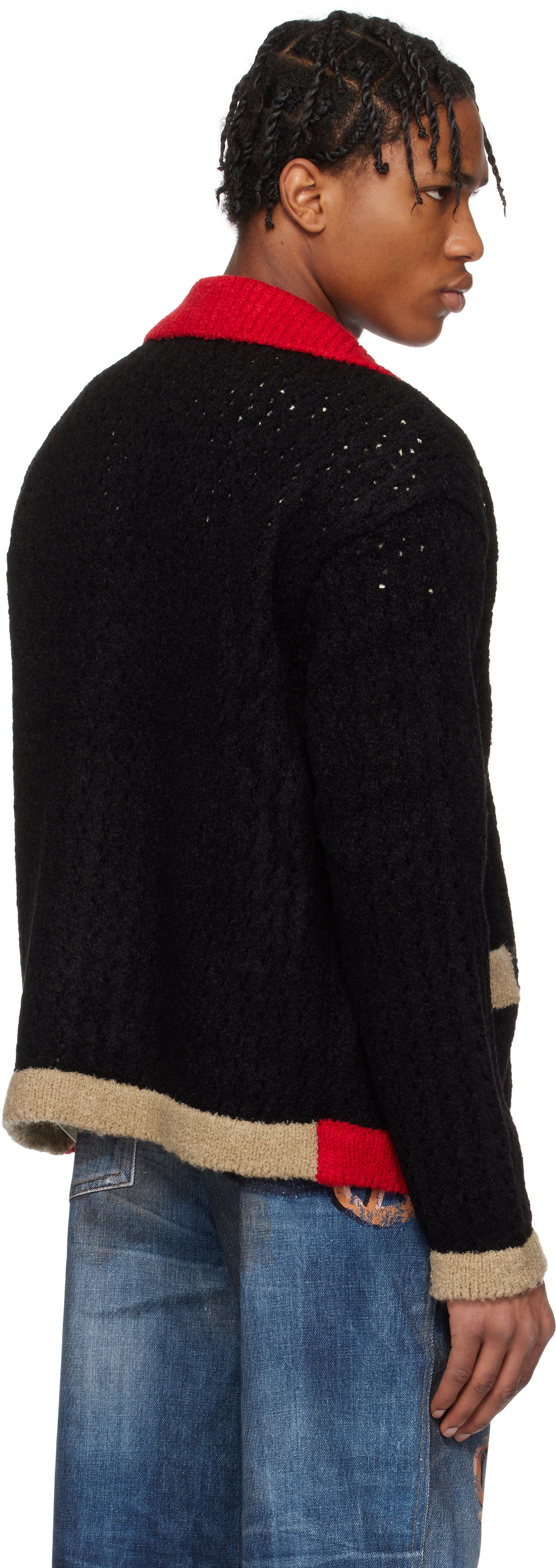 Andersson Bell SSENSE Exclusive Red & Black Elass Color Block Cardigan ...