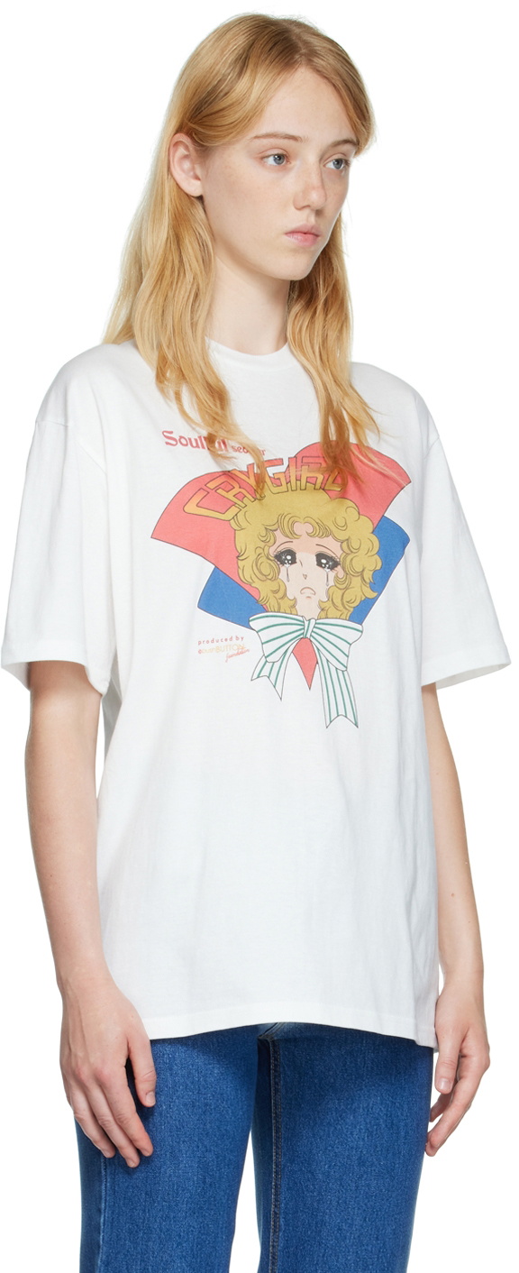 Pushbutton SSENSE Exclusive White Soulful Crying Girl T-Shirt Pushbutton