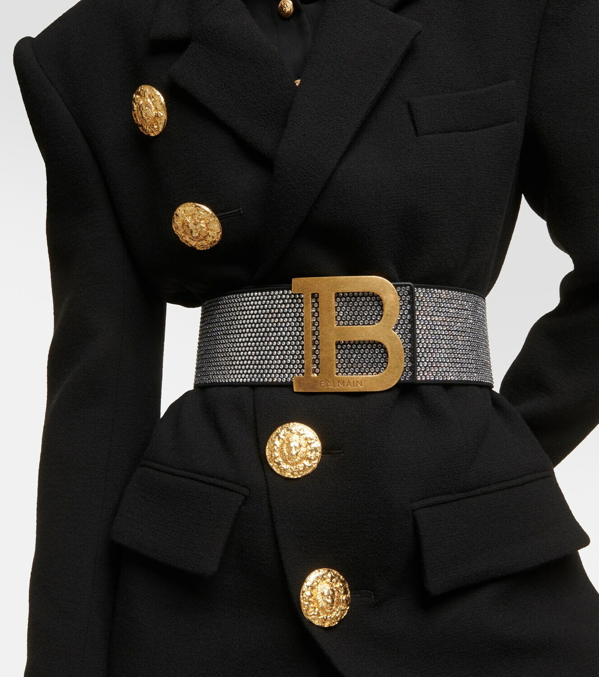 Balmain B-Belt embellished suede belt Balmain