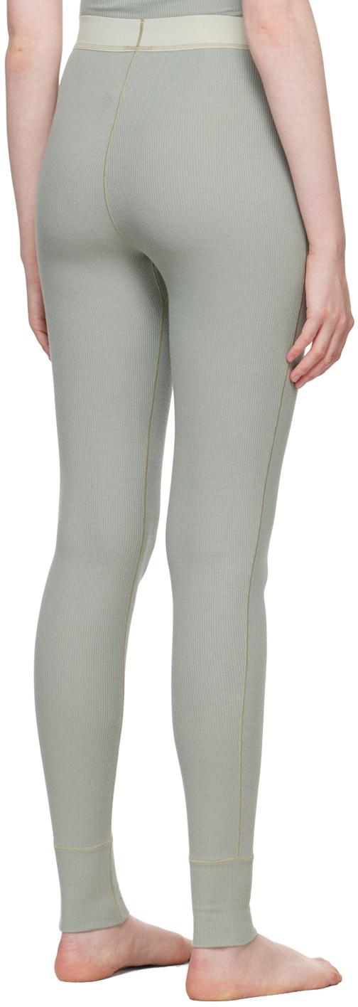 SKIMS Green Cotton Rib Leggings SKIMS