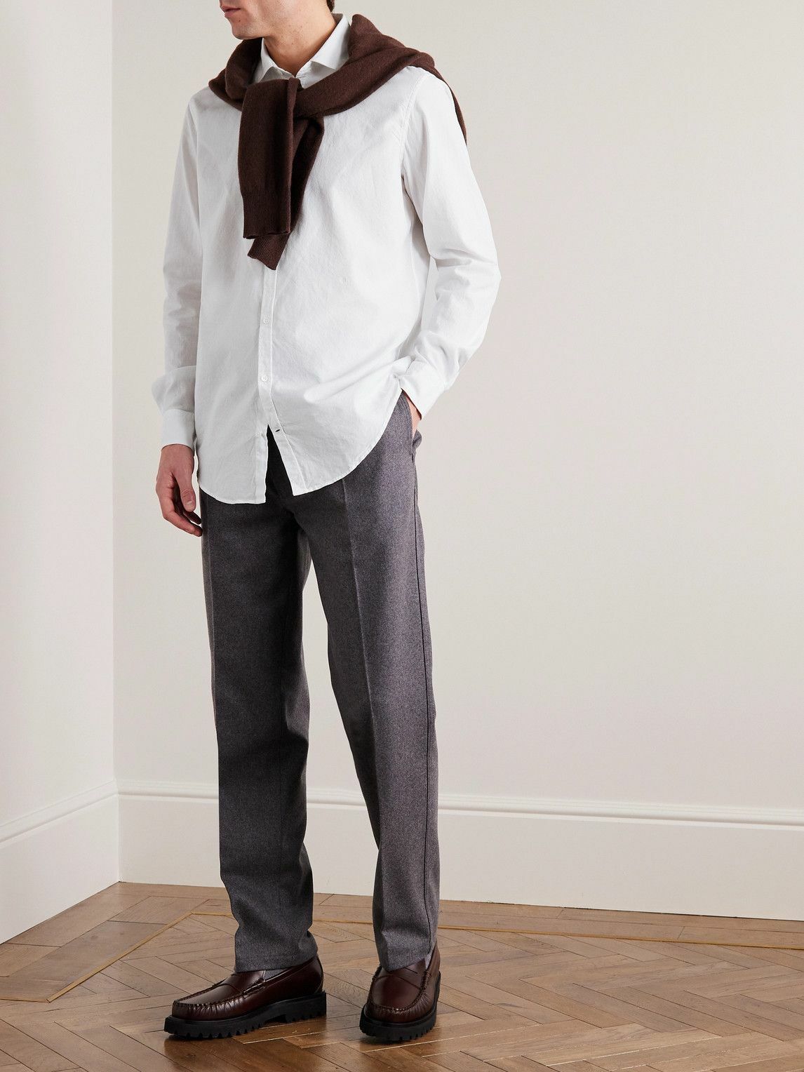 Massimo Alba - Genova Brushed-Twill Shirt - White Massimo Alba
