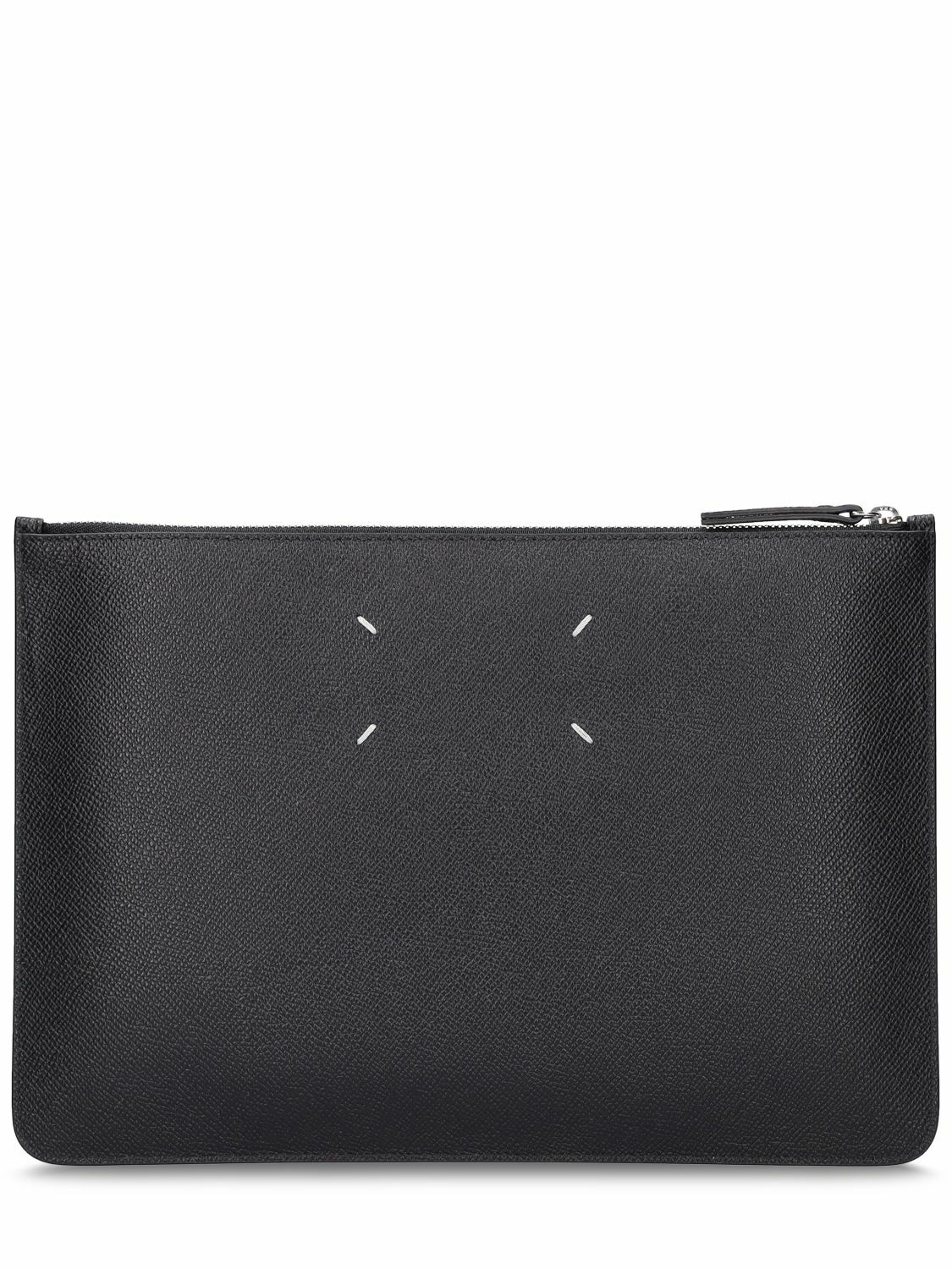 MAISON MARGIELA - Large Grainy Leather Pouch Maison Margiela