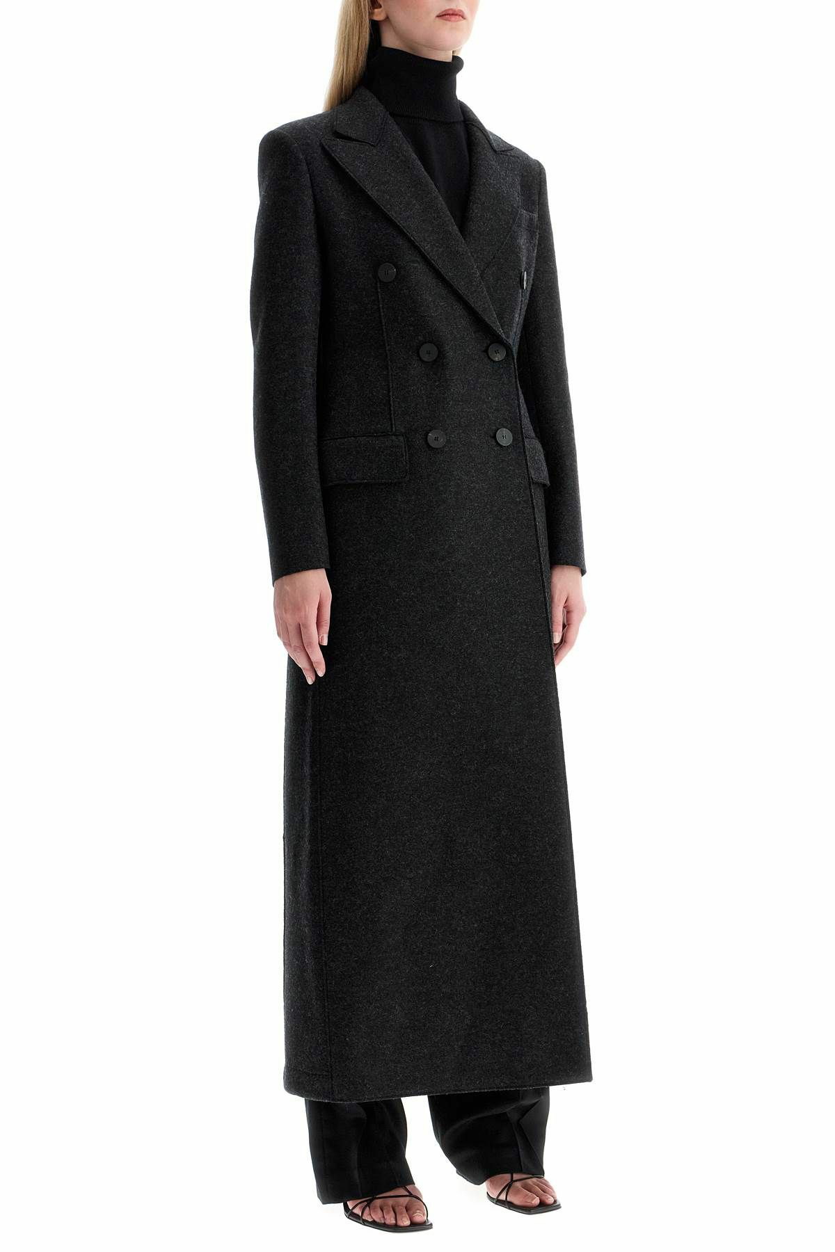 HARRIS WHARF LONDON double-breasted pressed wool coat Grey Harris Wharf ...